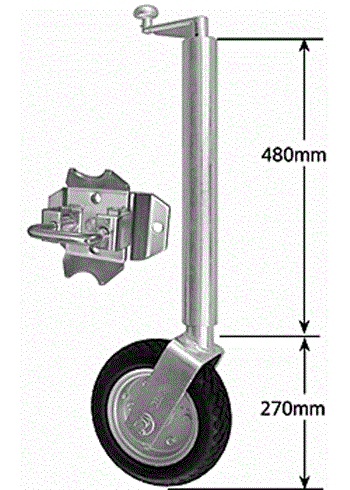 JW6HD 1000kg 10 Jockey Wheel with U-Bolt swivel clamp
