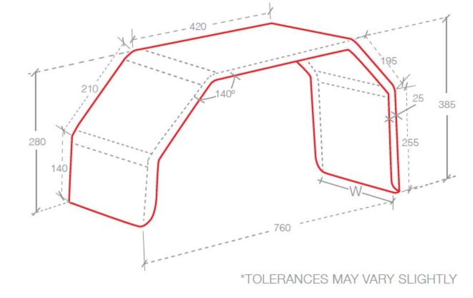 183592 RH Single GAL 9 wide Steel Mudguard suit 14 wheels